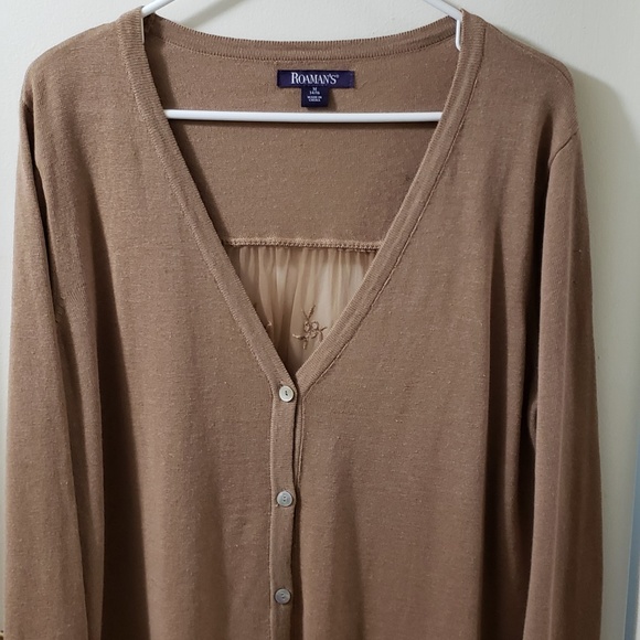 Roaman's | Sweaters | Dressy Tanbutton Down Sweater | Poshmark
